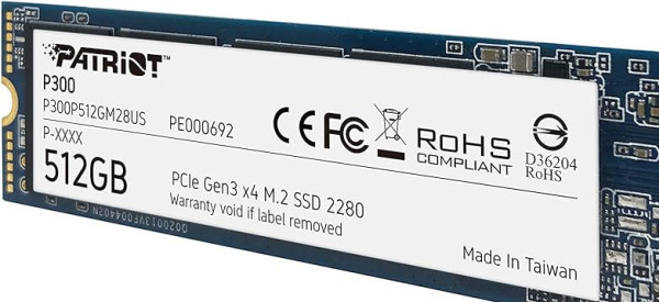 SSD Patriot P300 512GB NVMe Gen3x4 hàng chính hãng